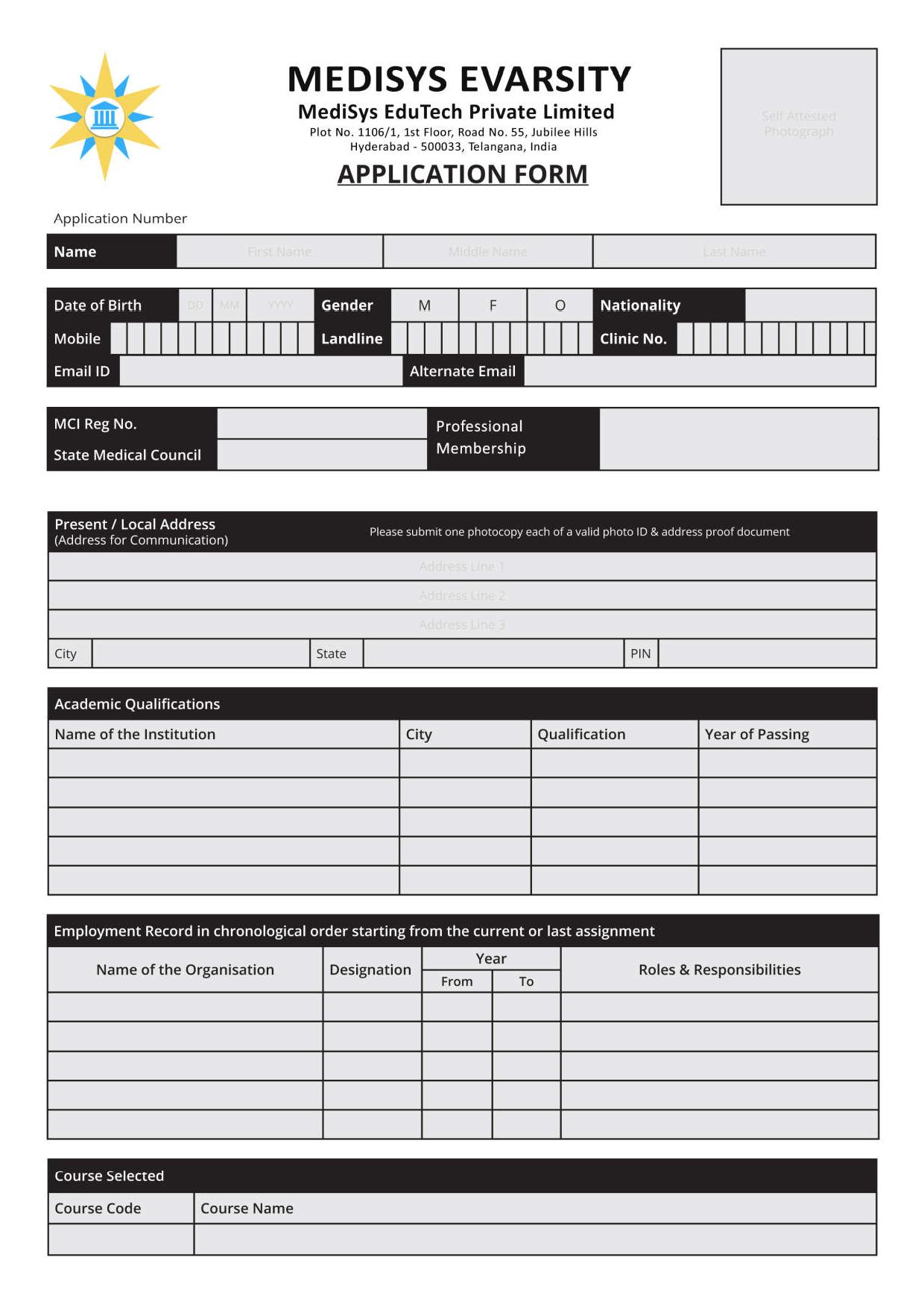 MediSys eVarsity | Prospectus and Application Form - MediSys eVarsity